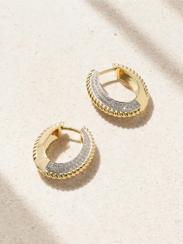 Yvonne Léon 18-karat And Diamond Hoop Earrings - Gold