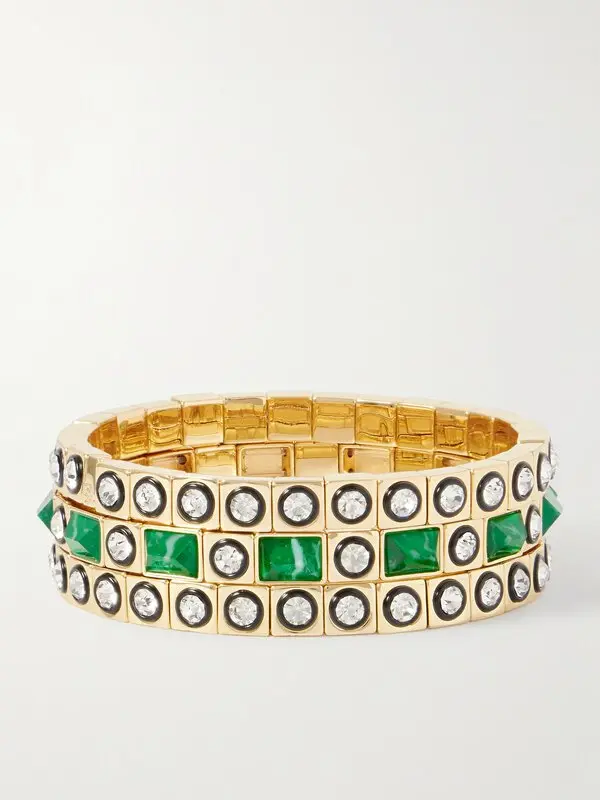 ROXANNE ASSOULIN The Duchesse Set Of Three Bracelets - Green