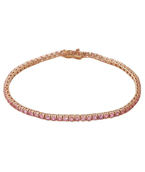 ROXANNE FIRST 14-karat Rose Gold Sapphire Tennis Bracelet - Pink