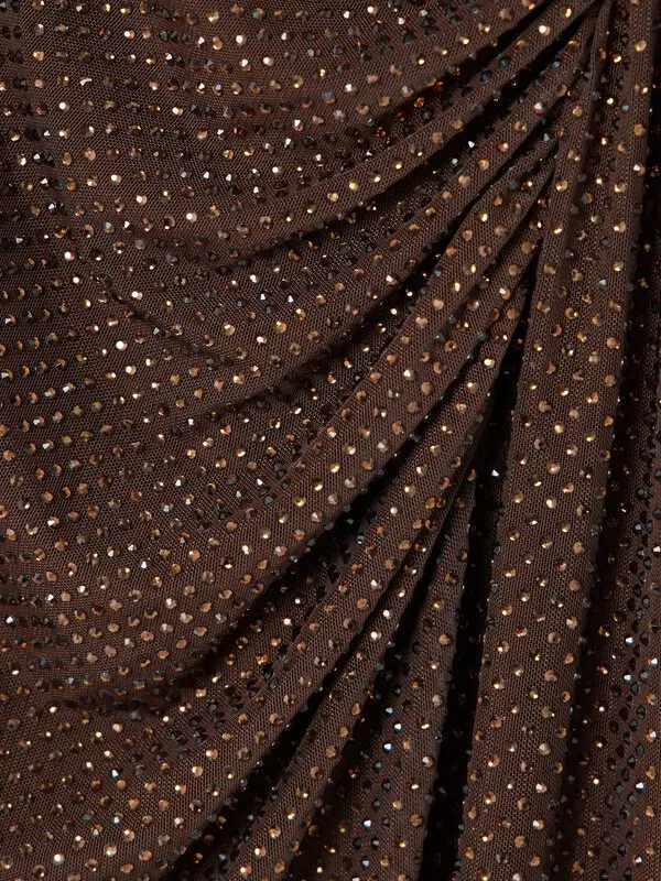 brown dress midi Sana Brown Satin Sleeveless Midi Dress