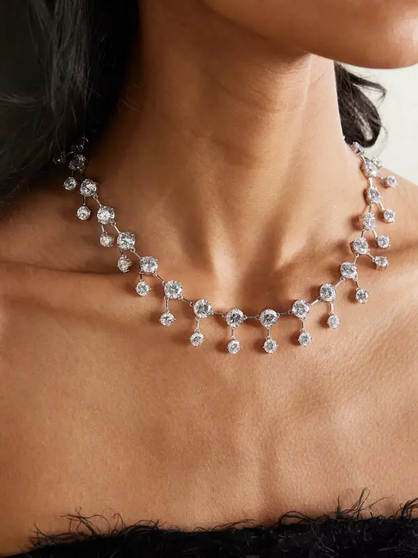 Completedworks Recycled Rhodium-plated Cubic Zirconia Chain Necklace