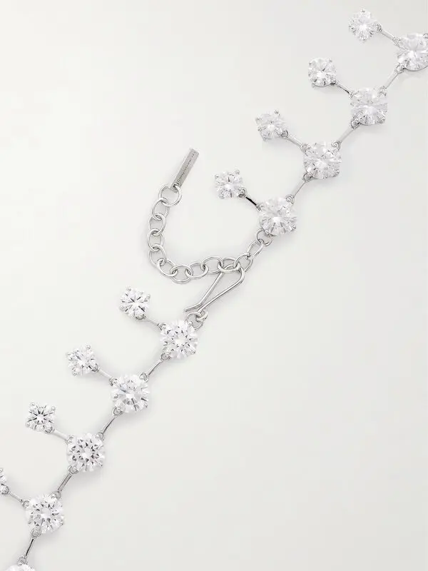 Completedworks Recycled Rhodium-plated Cubic Zirconia Chain Necklace