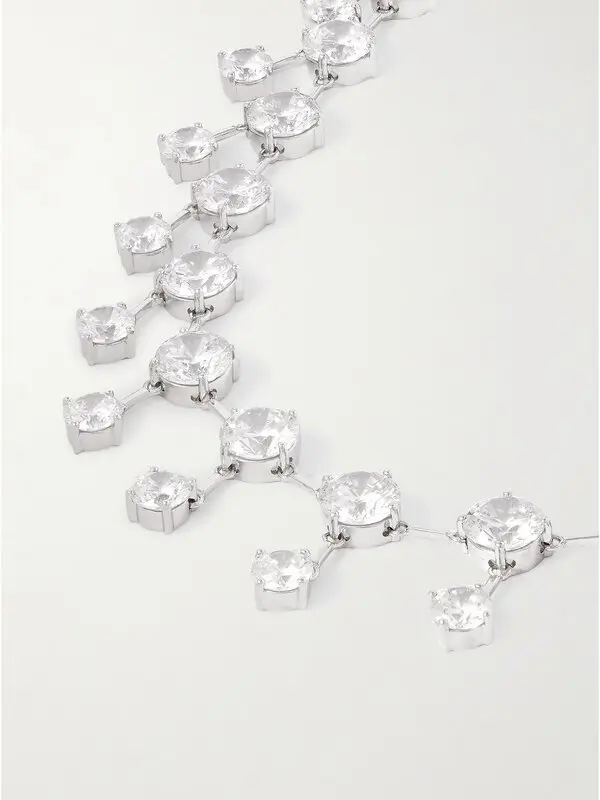 Completedworks Recycled Rhodium-plated Cubic Zirconia Chain Necklace