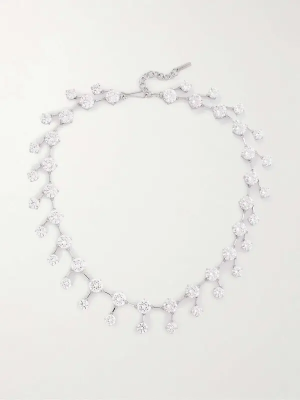 Completedworks Recycled Rhodium-plated Cubic Zirconia Chain Necklace