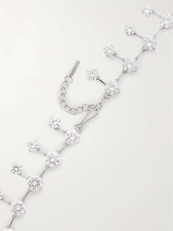 Completedworks Recycled Rhodium-plated Cubic Zirconia Chain Necklace