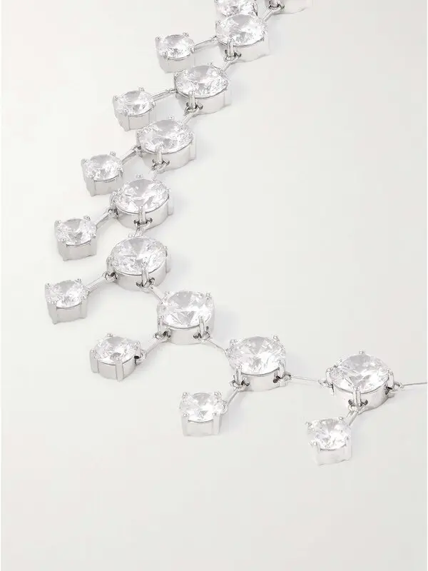 Completedworks Recycled Rhodium-plated Cubic Zirconia Chain Necklace