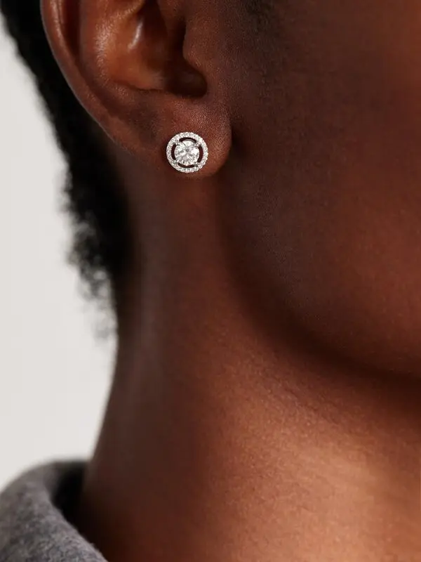 DE BEERS LONDON De Beers Aura Solitaire Platinum Diamond Stud Earrings
