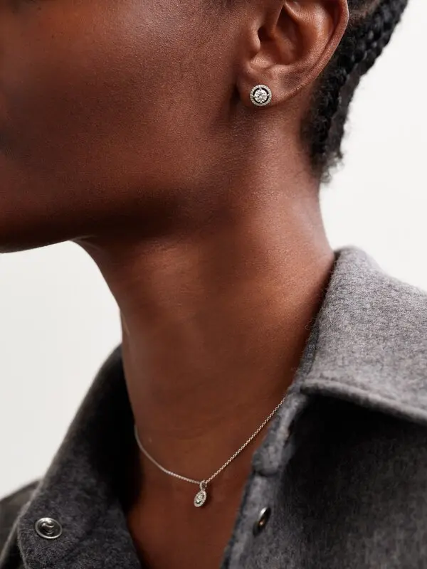 DE BEERS LONDON De Beers Aura Solitaire Platinum Diamond Stud Earrings
