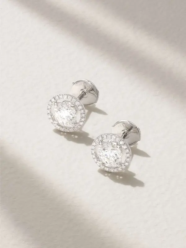 DE BEERS LONDON De Beers Aura Solitaire Platinum Diamond Stud Earrings