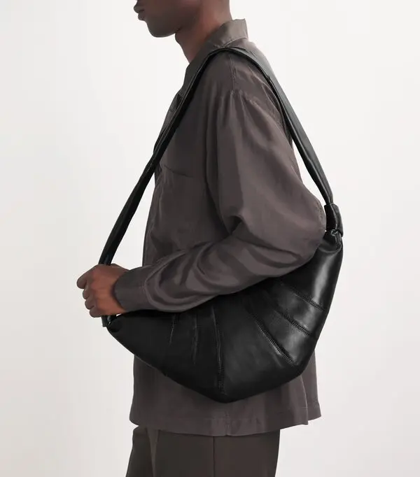 LEMAIRE Medium Nappa Leather Croissant Bag - Black