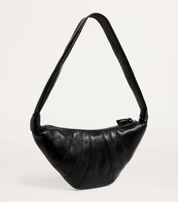 LEMAIRE Medium Nappa Leather Croissant Bag - Black