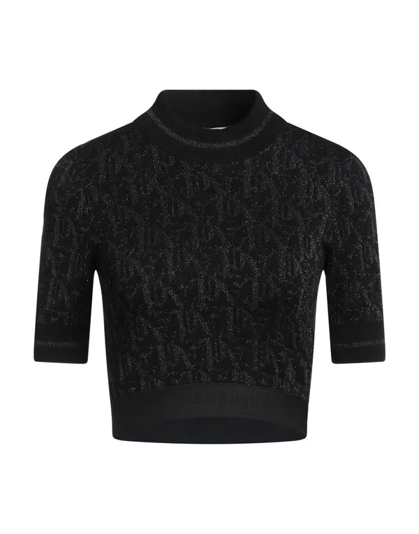 Palm Angels Cropped Knit Top - Black