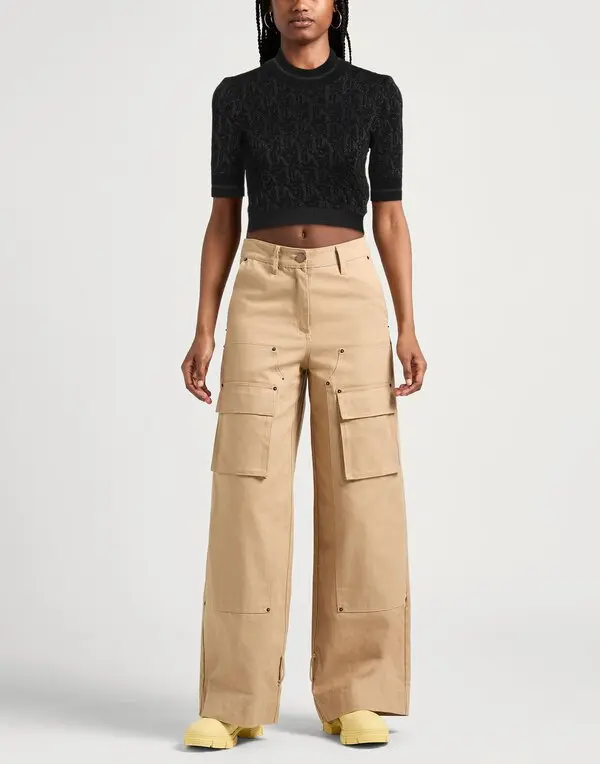 Palm Angels Cropped Knit Top - Black