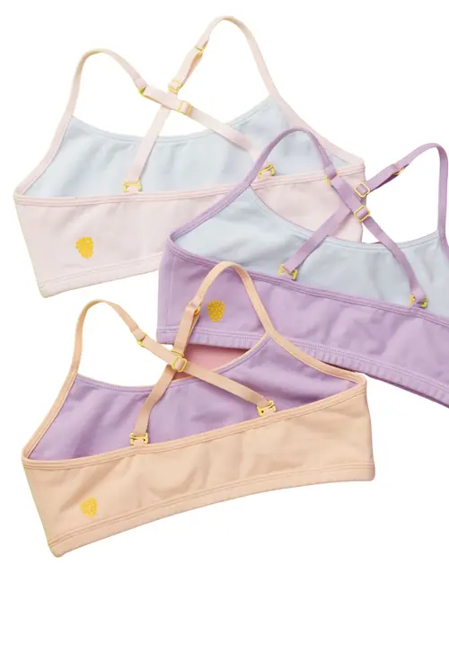 YELLOWBERRY Ladybug Cotton Bra 3pk - Soft Beach