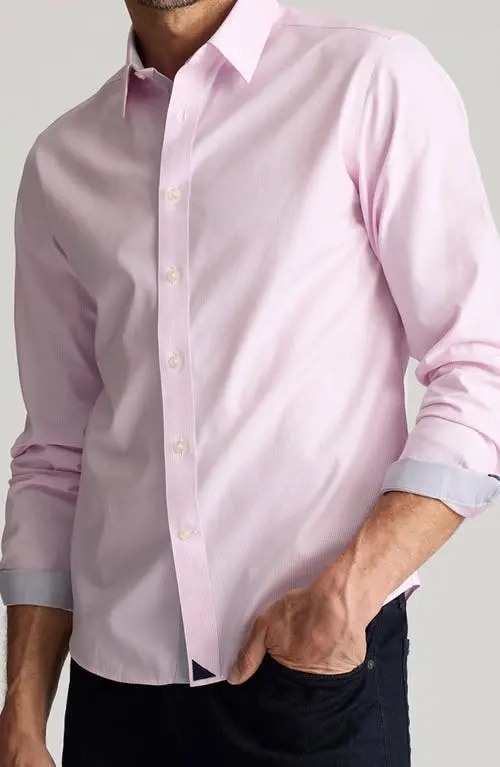 UNTUCKIT Douro Stripe Wrinkle Resistant Button-up Shirt - Pink