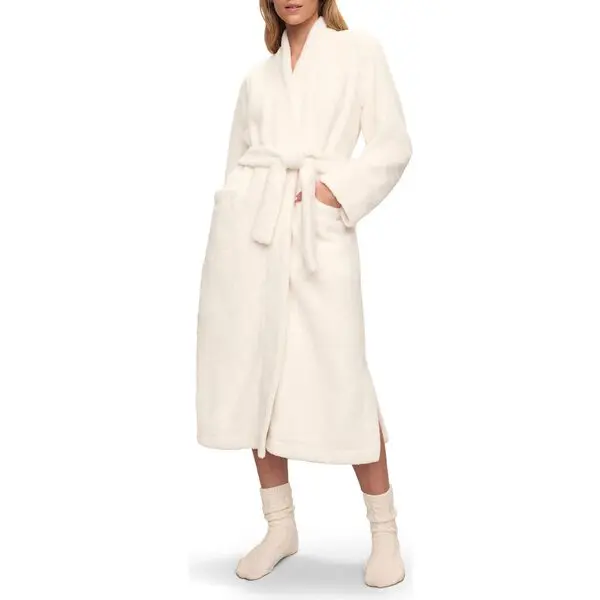 Eberjey Plush Long Robe - Ivory