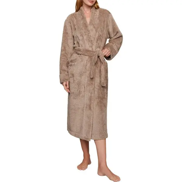 Eberjey Plush Long Robe - Toffee