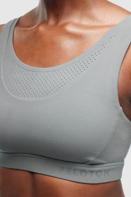 PELOTON Cadent Laser Perforated Bra - Sage Green