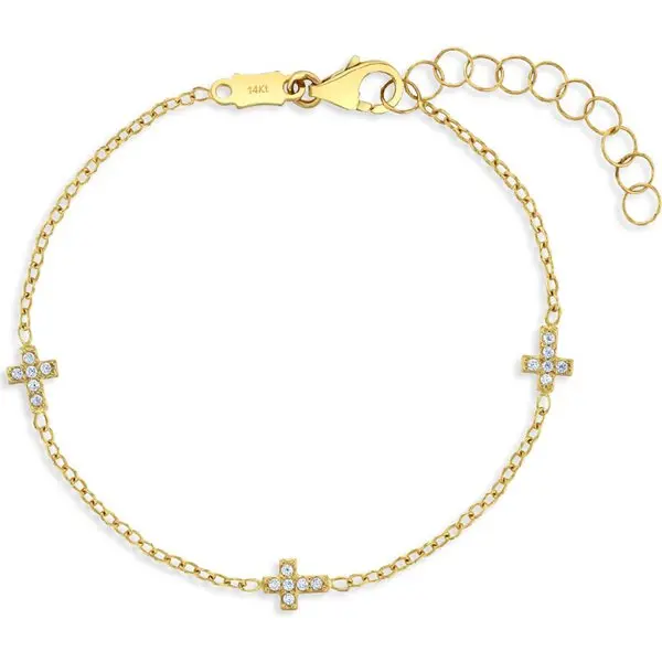 IN SEASON JEWELRY 14k Yellow Cross Link Bracelet - Gold