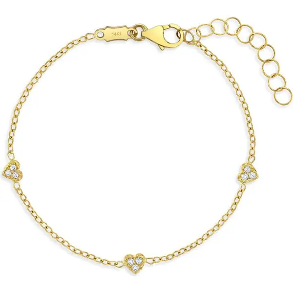 IN SEASON JEWELRY 14k Yellow Heart Link Bracelet - Gold