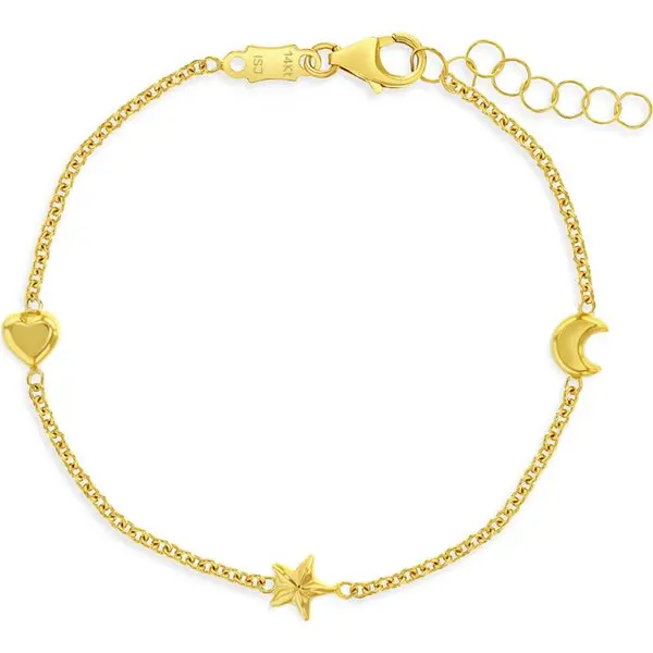 IN SEASON JEWELRY 14k Yellow Polished Puffed Shapes Bracelet - Gold