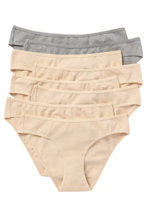 YELLOWBERRY Sunny Cotton Underwear 8pk - Gray Doe