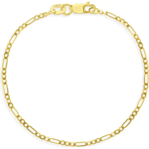 IN SEASON JEWELRY 14k Yellow Figaro Link Bracelet - Gold