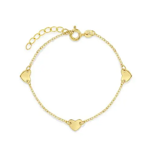 IN SEASON JEWELRY 14k Polished Heart Charm Bracelet - Gold