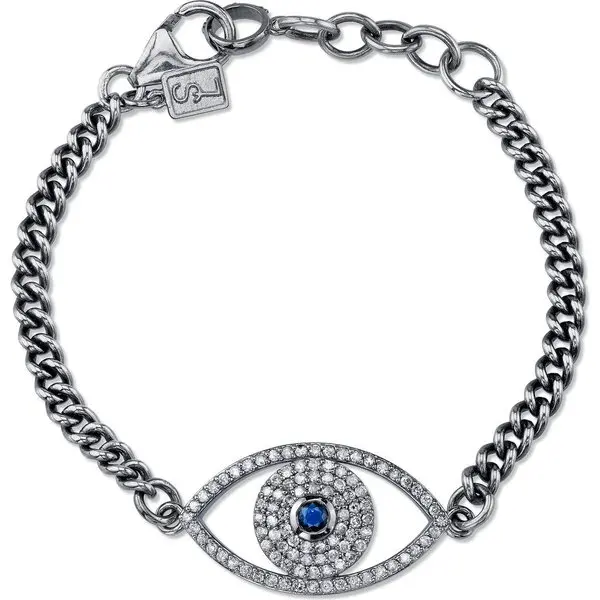 Sheryl Lowe Evil Eye Diamond Bracelet - Sterling Silver