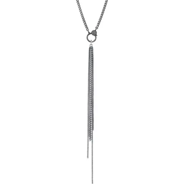 Sheryl Lowe Chain Fringe Diamond Necklace - Sterling Silver