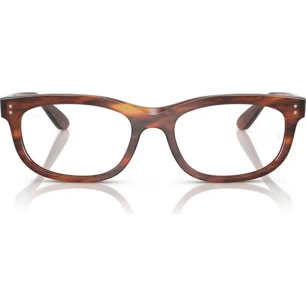 Ray-ban 56mm Oval Optical Glasses - Striped Havana
