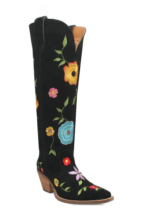 DINGO Flower Power Knee High Western Boots