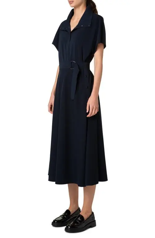 Akris Belted Midi Polo Dress - Navy
