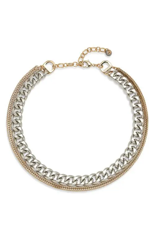 Demarson Bronx Double Chain Necklace - Gold/ Silver