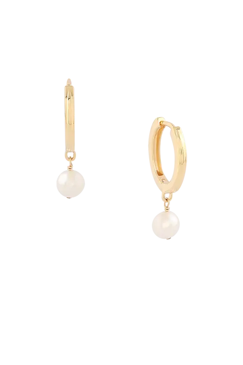ASTOR & ORION Paloma Pearl Huggie Earrings - Gold