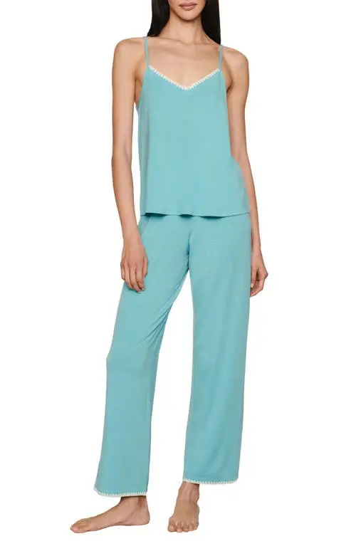 Eberjey Frida Cami Pajamas - Blue Lagoon/ivory
