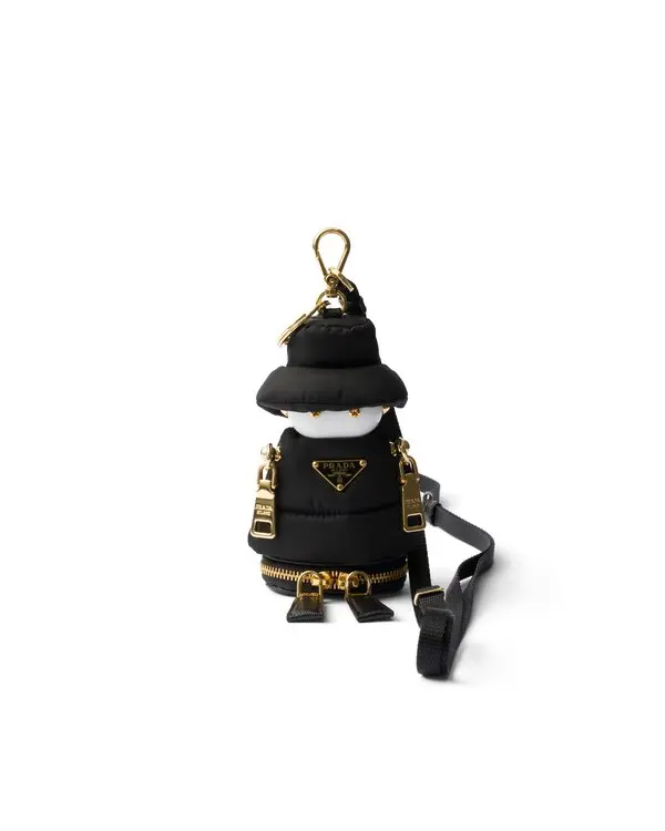 Prada Re-nylon Soft Robot Keychain Charm - Black