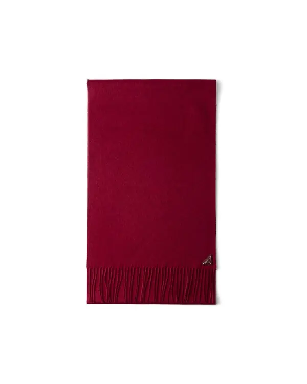 Prada Silk And Cashmere Scarf - Red