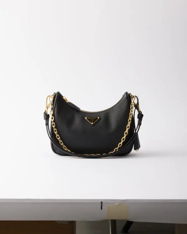 Prada Re-edition Mini Saffiano Leather Bag - Black