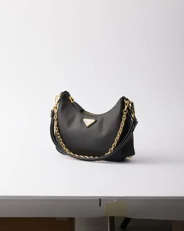 Prada Re-edition Mini Saffiano Leather Bag - Black