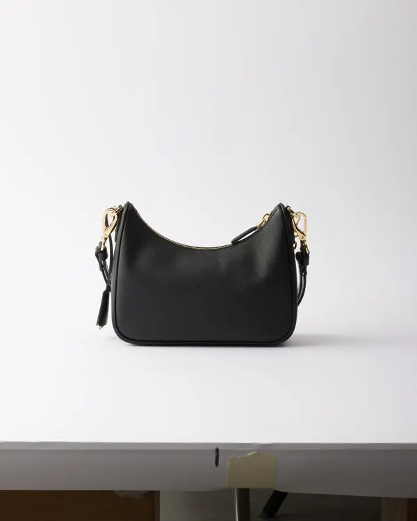 Prada Re-edition Mini Saffiano Leather Bag - Black