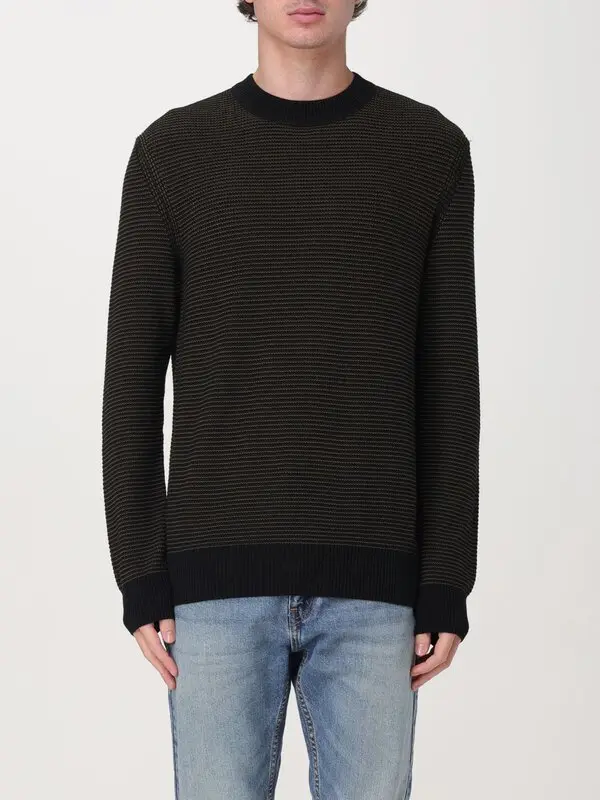 BOSS Textured Crew Neck Pullover