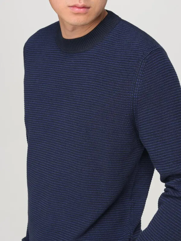 BOSS Textured Crew Neck Pullover