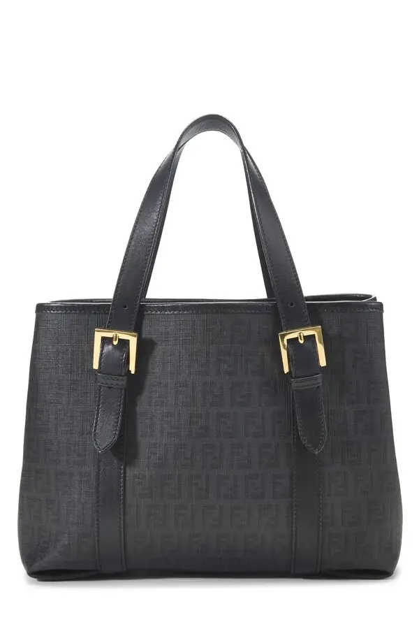 Fendi Zucchino Coated Canvas Tote - Black