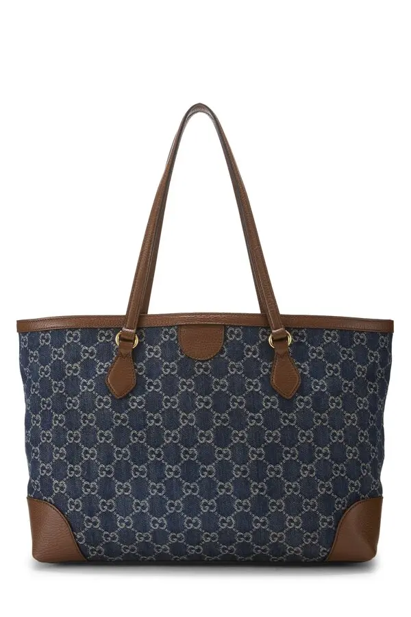 Gucci Denim Gg Ophidia Tote - Blue