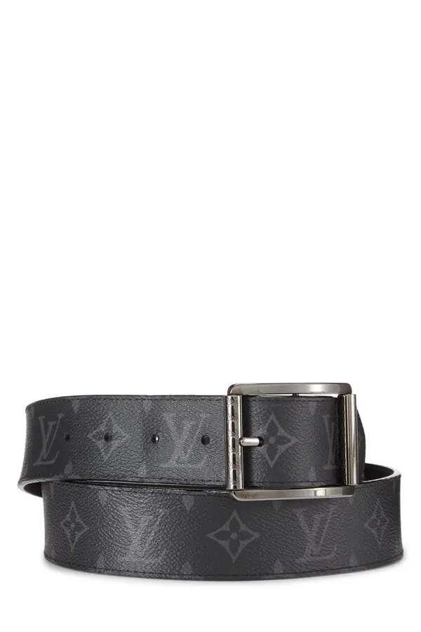 LOUIS VUITTON Monogram Eclipse Reversible Ceinture Belt - Black