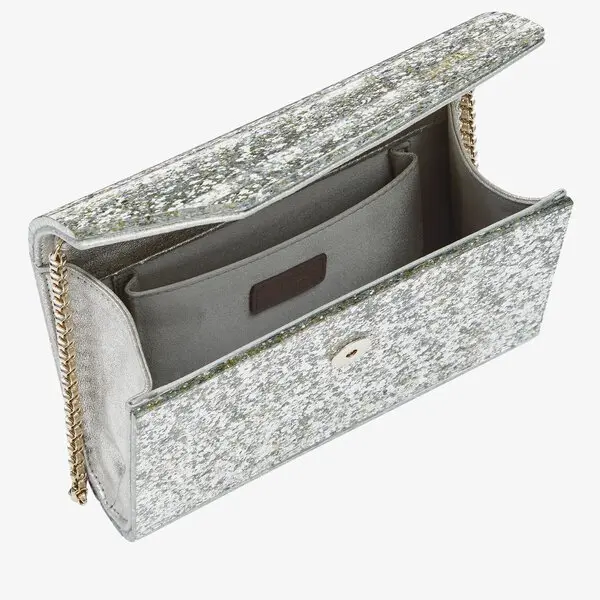 JIMMY CHOO Candy Glitter Acrylic Clutch - Silver
