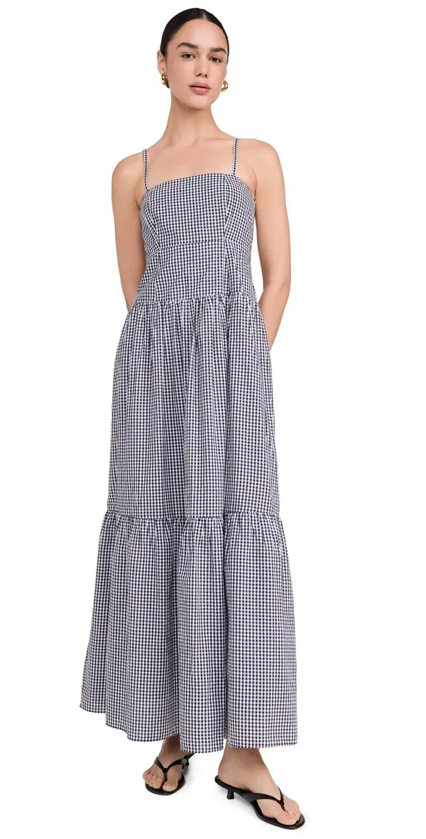 knee length dresses for ladies Dhalia Linen Dress – l u • c i e e main image 1