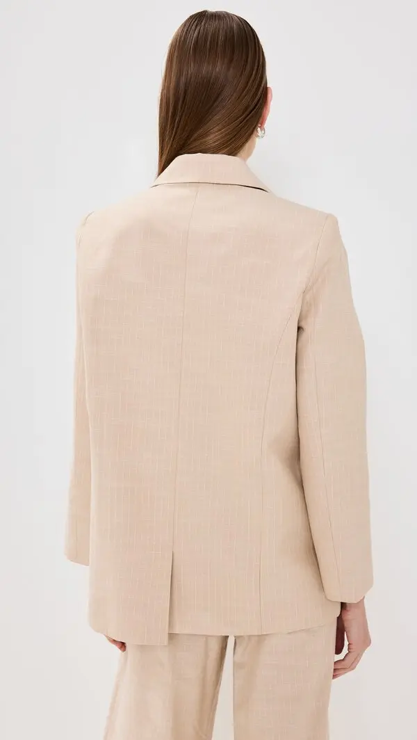 Lioness La Quinta Blazer - Tan Pinstripe
