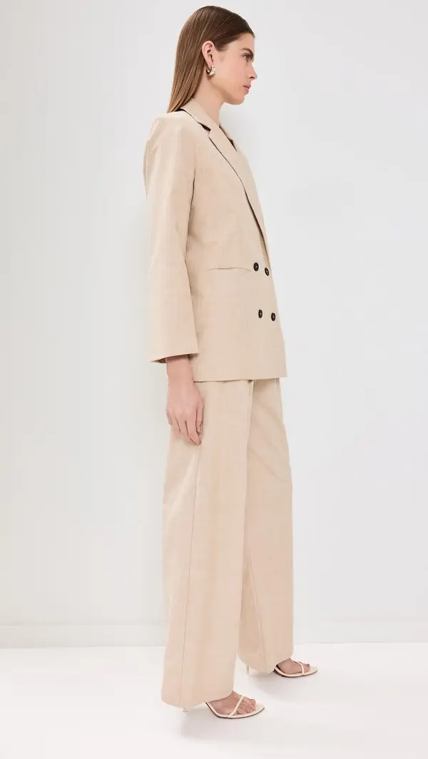 Lioness La Quinta Blazer - Tan Pinstripe